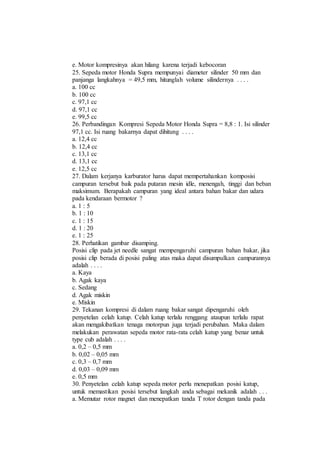 SOAL TEKNIK SEPEDAMOTOR | DOCX