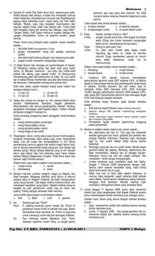 Soal siap un bin smp 2011 kode a 4 | DOC