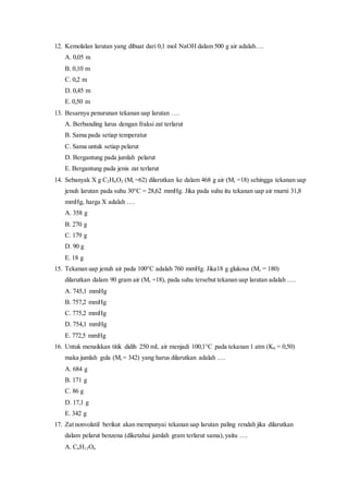 Soal sifat koligatif | DOCX