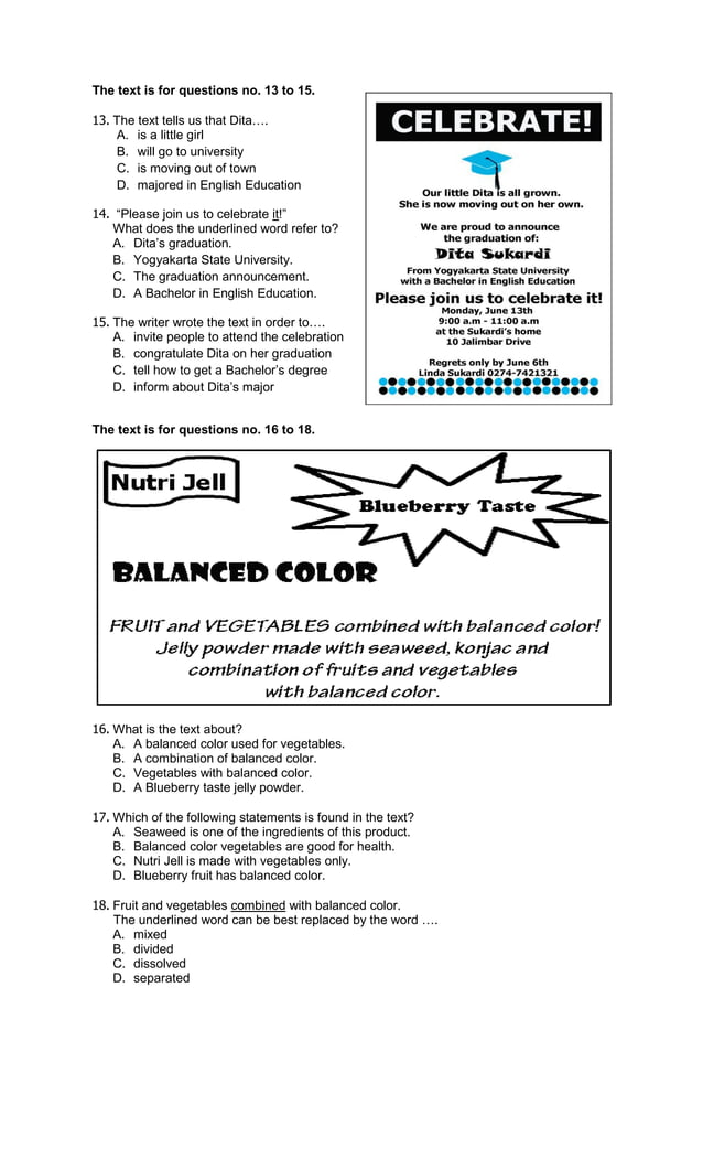 Soal simulasi un paket 2 | PDF