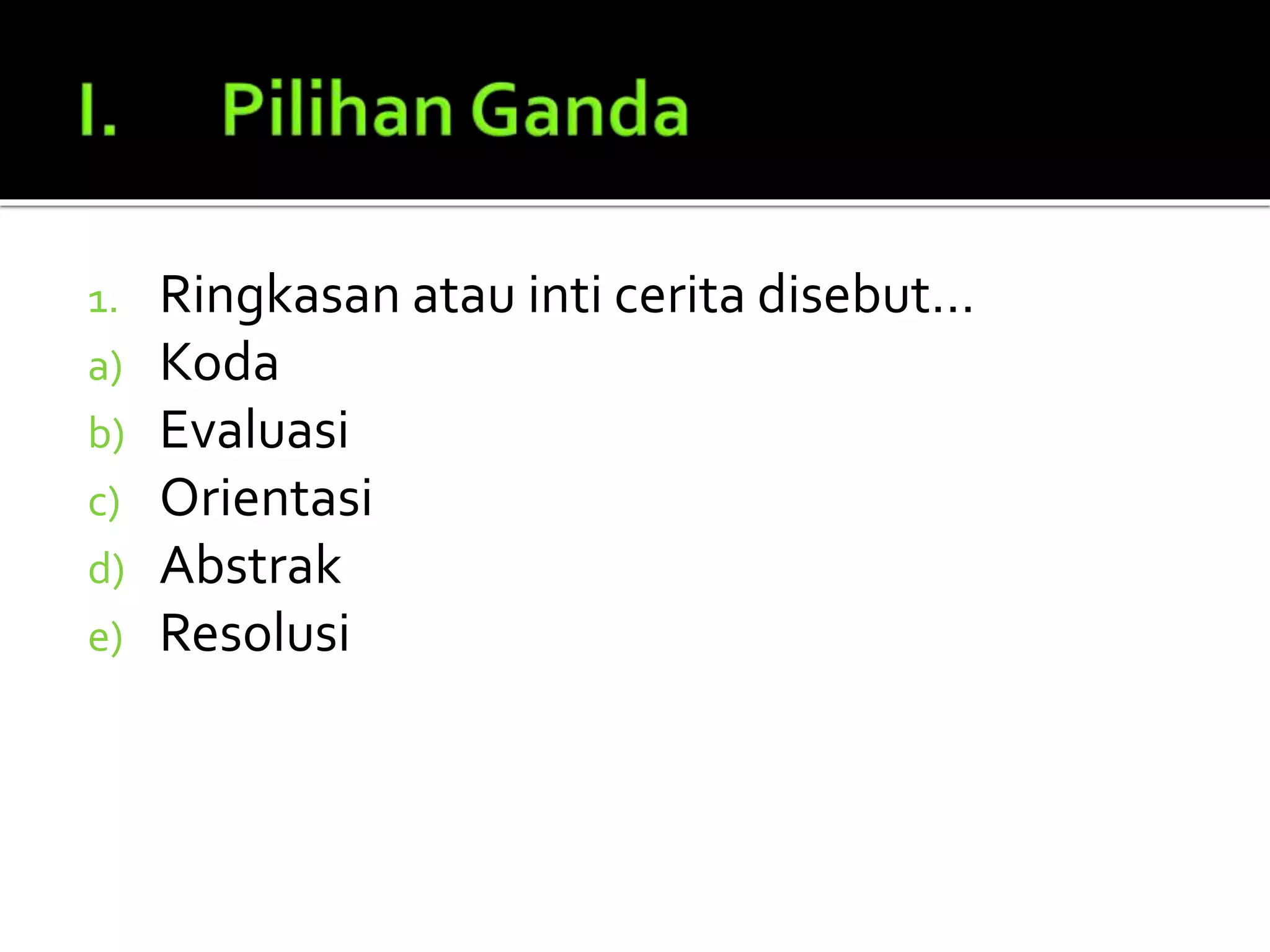 Soal – Soal Cerpen | PPTX