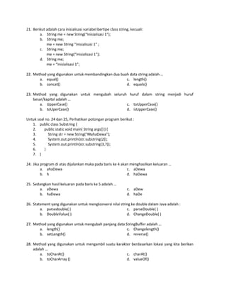Soal soal pbo java | DOC