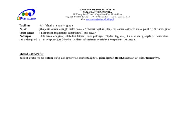 Soal spreadsheet lsp 2022 | PDF