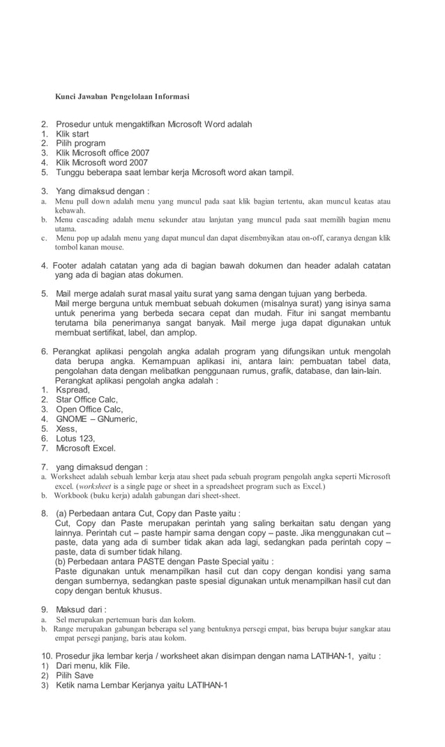 Soal spredsheet | DOCX