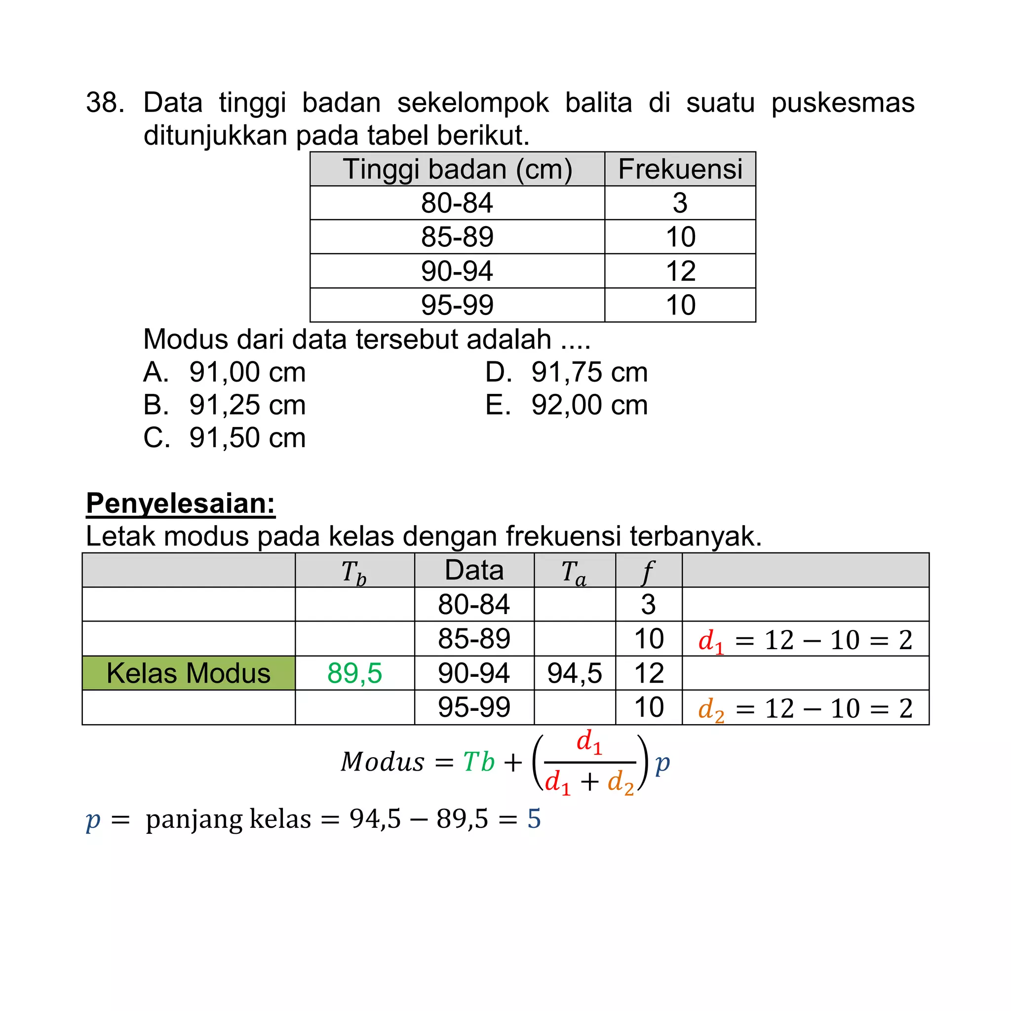 Soal statistika dan pembahasan | PDF