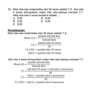 Soal statistika dan pembahasan | PDF
