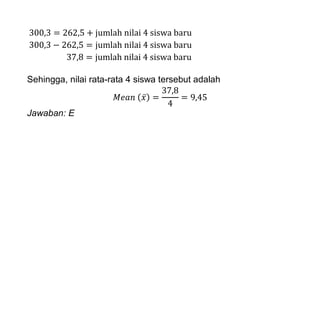 Soal statistika dan pembahasan | PDF