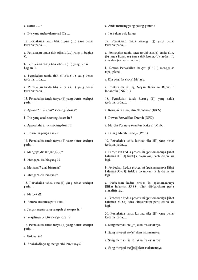 Soal tanda baca | DOCX