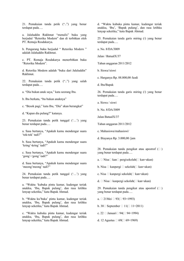 Soal tanda baca | DOCX