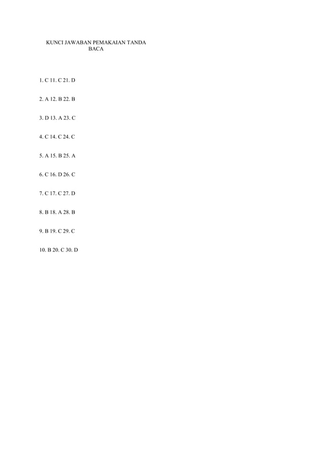 Soal tanda baca | DOCX