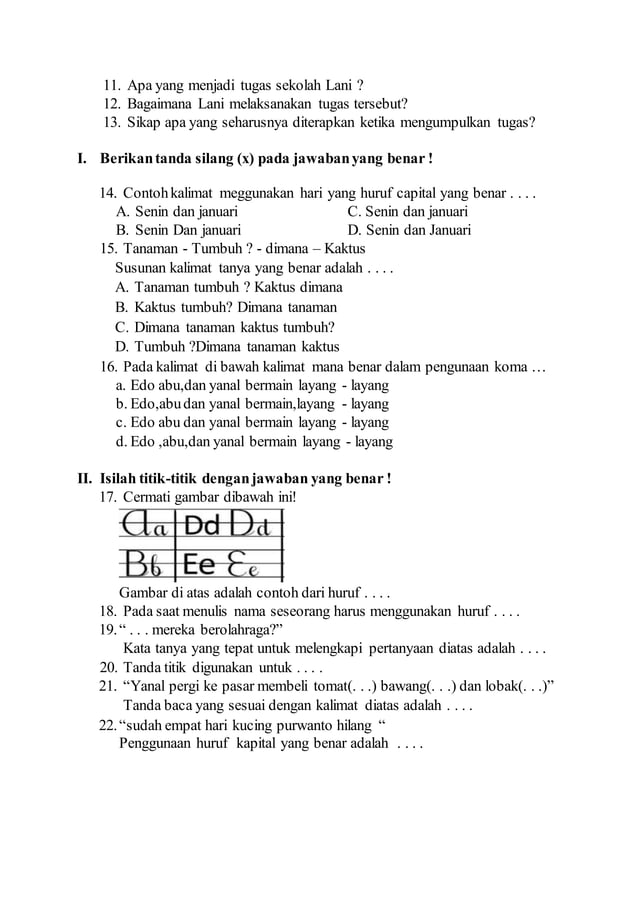 Soal tema 6 a kelas 2 | DOCX