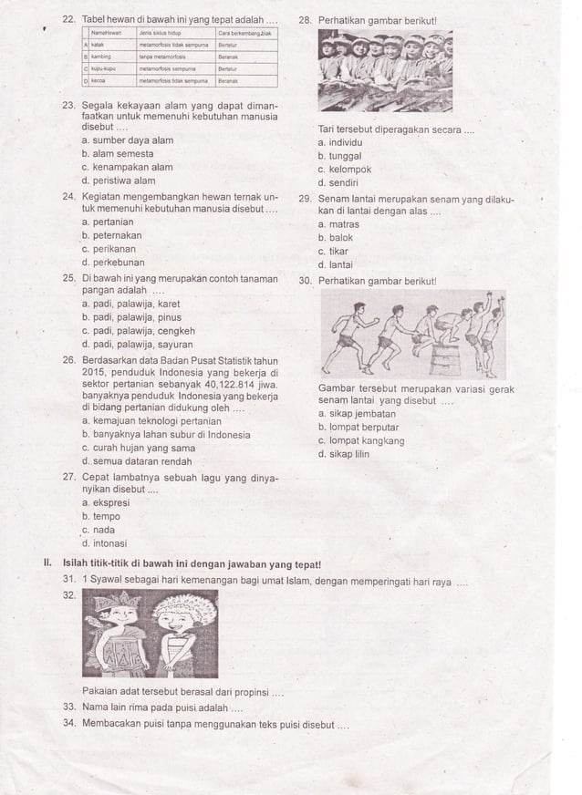 Soal tema 6 kelas 4 kurikulum 2013 | PDF