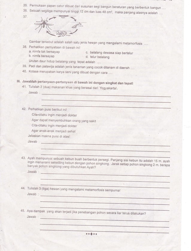 Soal tema 6 kelas 4 kurikulum 2013 | PDF