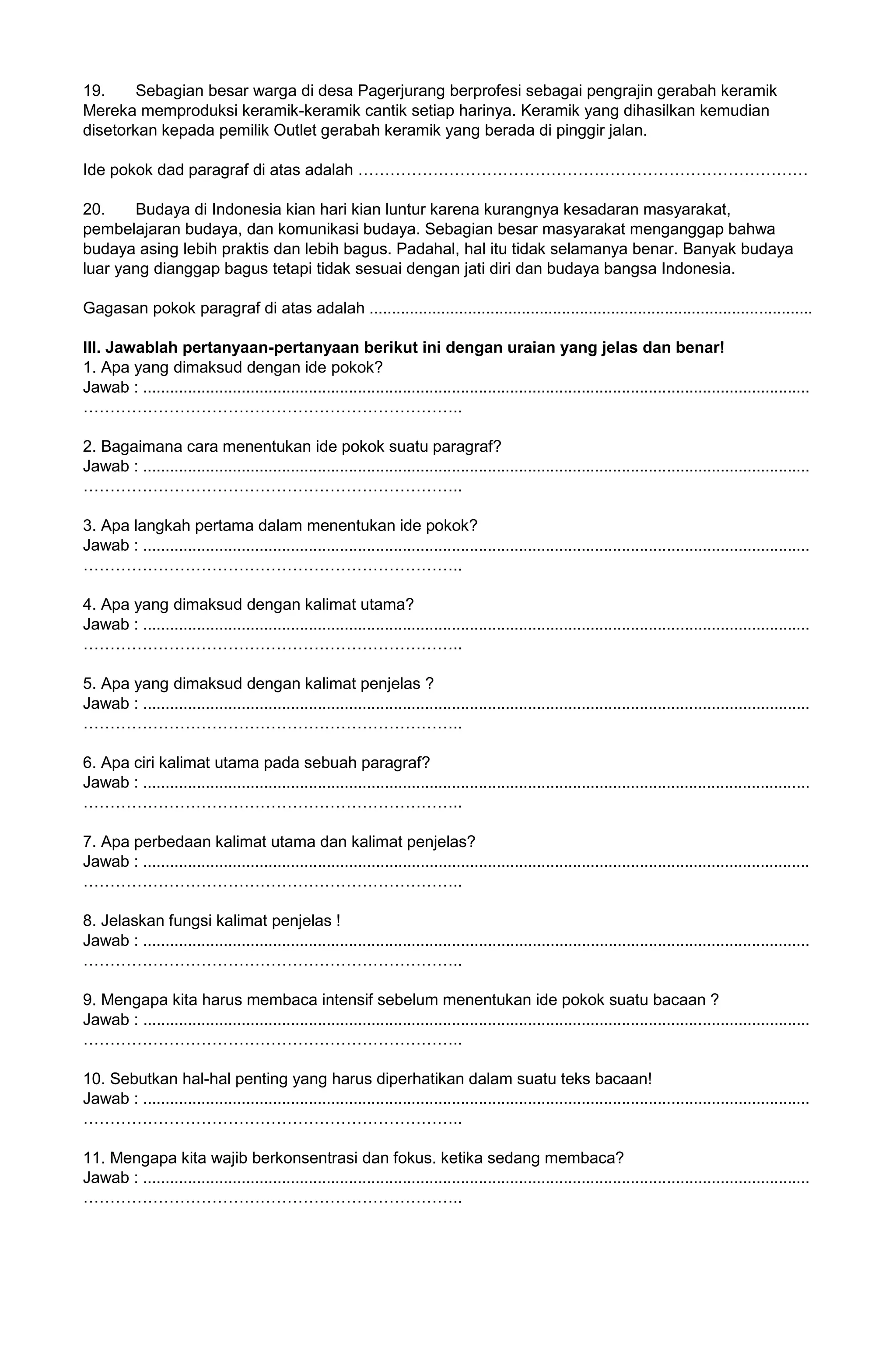 Soal Tematik Kelas 5 Tema 1 Mapel Bahasa Indonesia Pdf