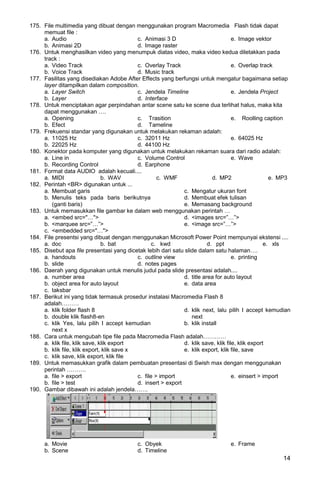 Soal teori kejuruan mm rev cetak siswa 40 | PDF