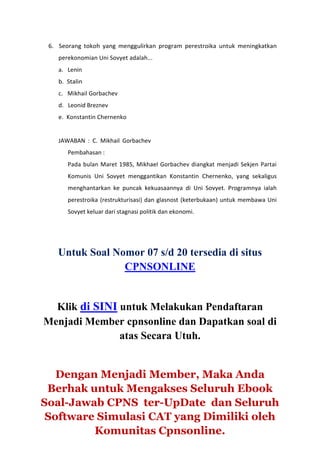 Soal tes cpns sejarah | PDF