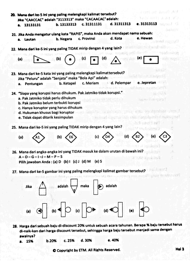 Soal test no 1 (1) | PDF