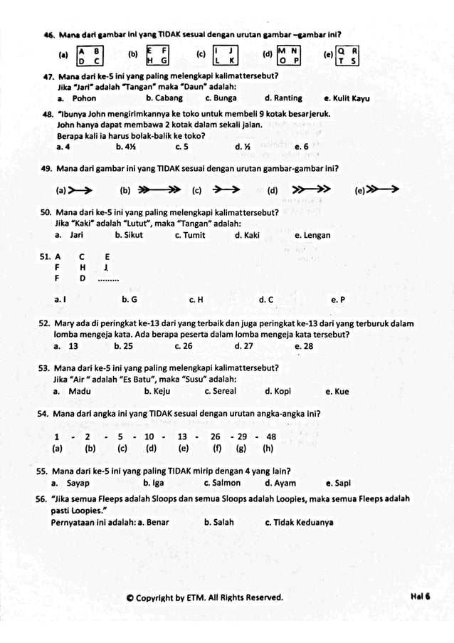 Soal test no 1 (1) | PDF