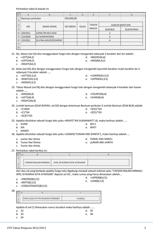 Soal test xi.uts.1 2012 | PDF