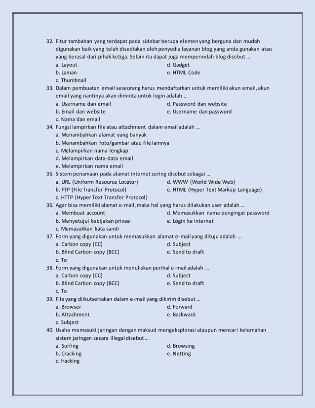 Soal tik kelas xi | PDF