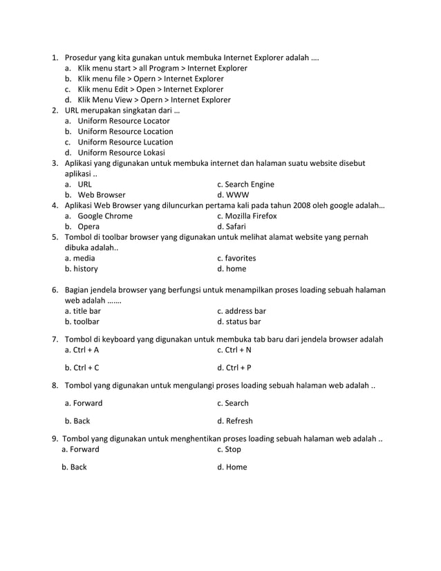 Soal tik kelas 9 | PDF