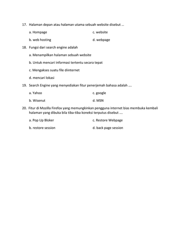 Soal tik kelas 9 | PDF