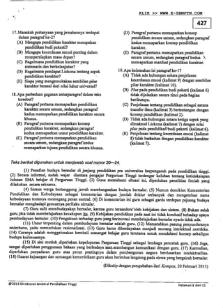 Soal tkdu sbmptn 2013 kode 427 & kunci jawaban | PDF | Educational Assessment | Education
