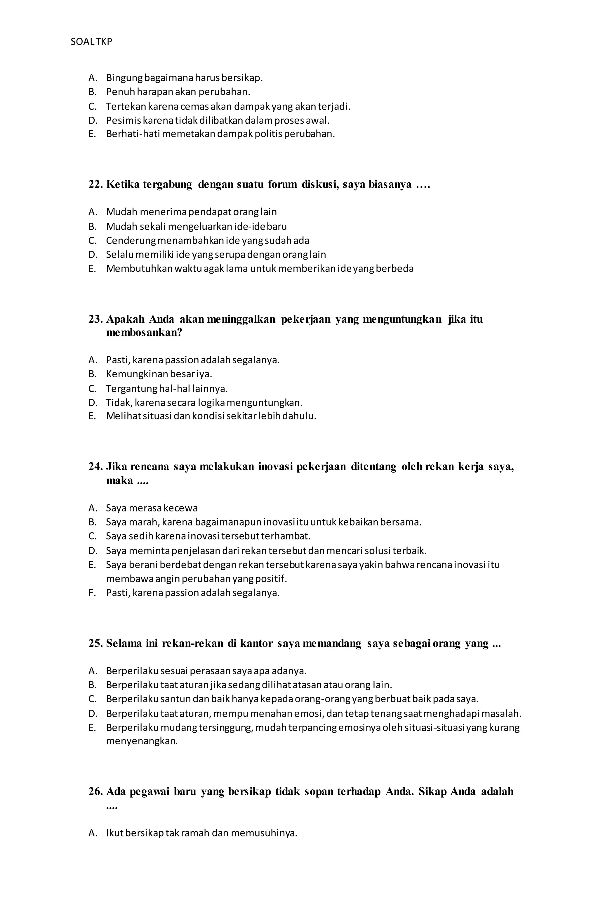 Soal tkp hots (autosaved) | PDF