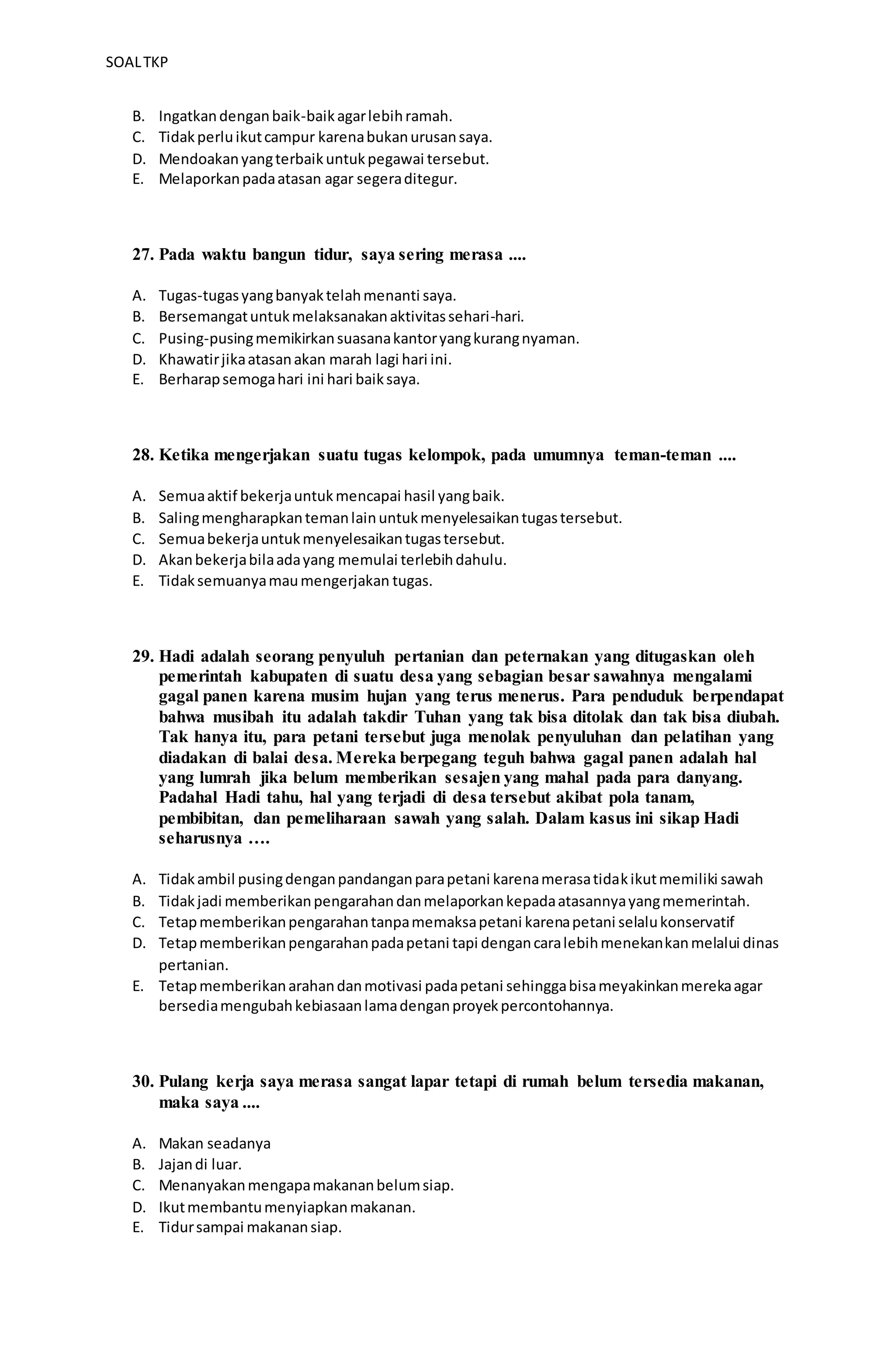 Soal tkp hots (autosaved) | PDF