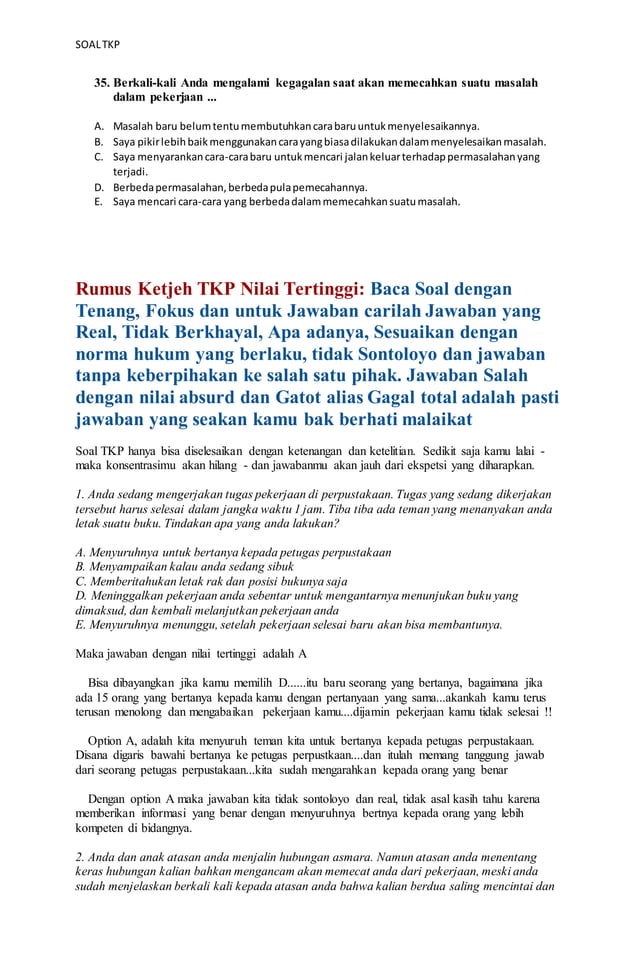 Soal tkp hots (autosaved) | PDF