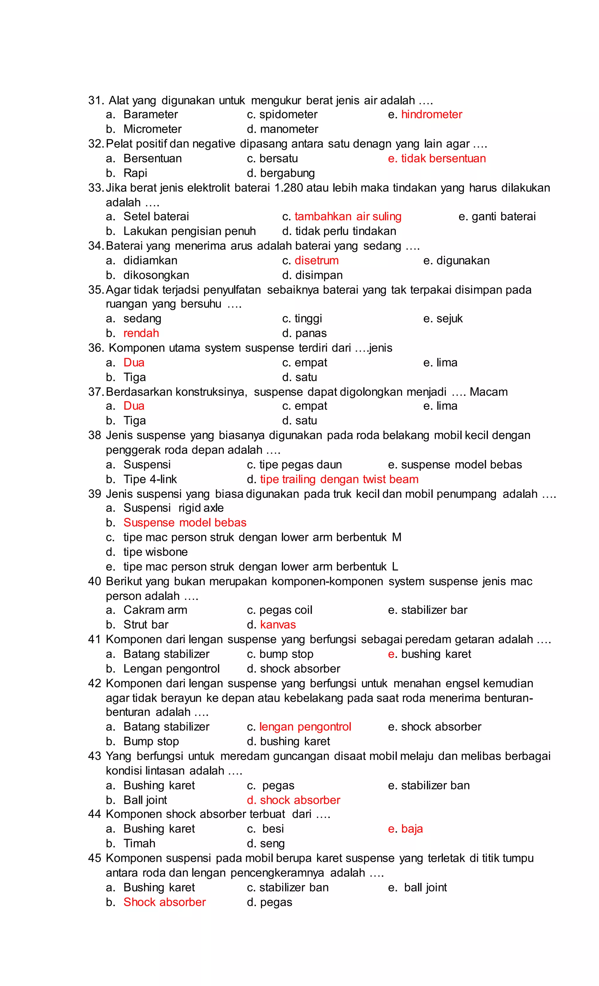 Soal tkr x genap 2016 | PDF