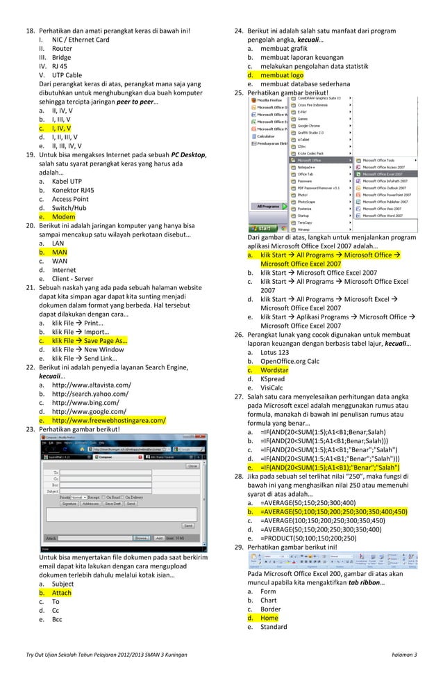 Soal to 1 tik 2012 + kunci | PDF