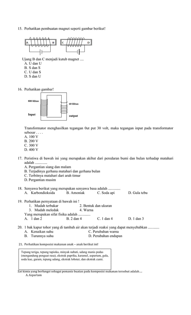 Soal tryout ipa smp tipe 2 | PDF