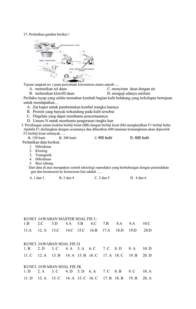 Soal tryout ipa smp tipe 3 | PDF