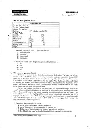 Soal to mkks bahasa inggris 2016 2017 | PDF