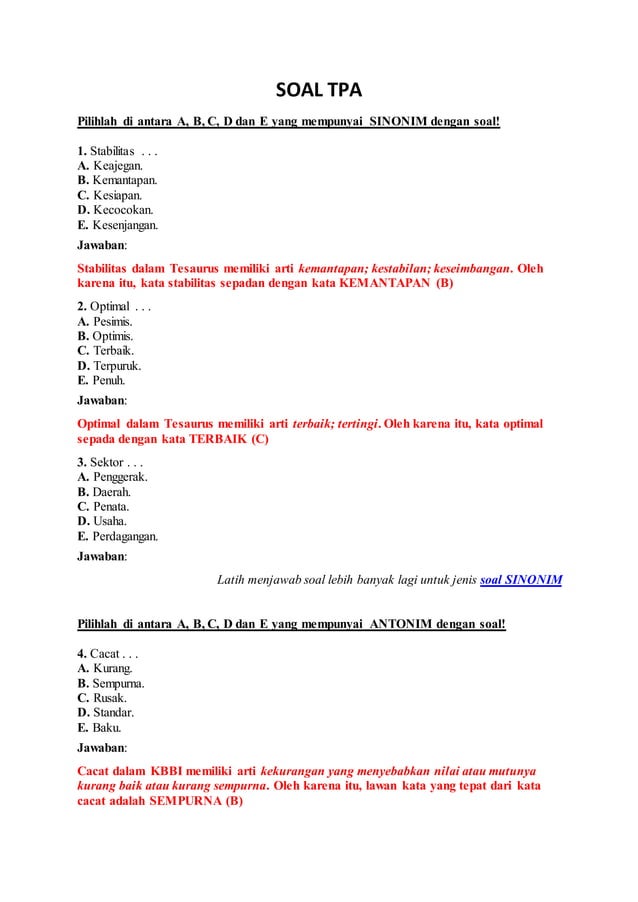 Soal tpa