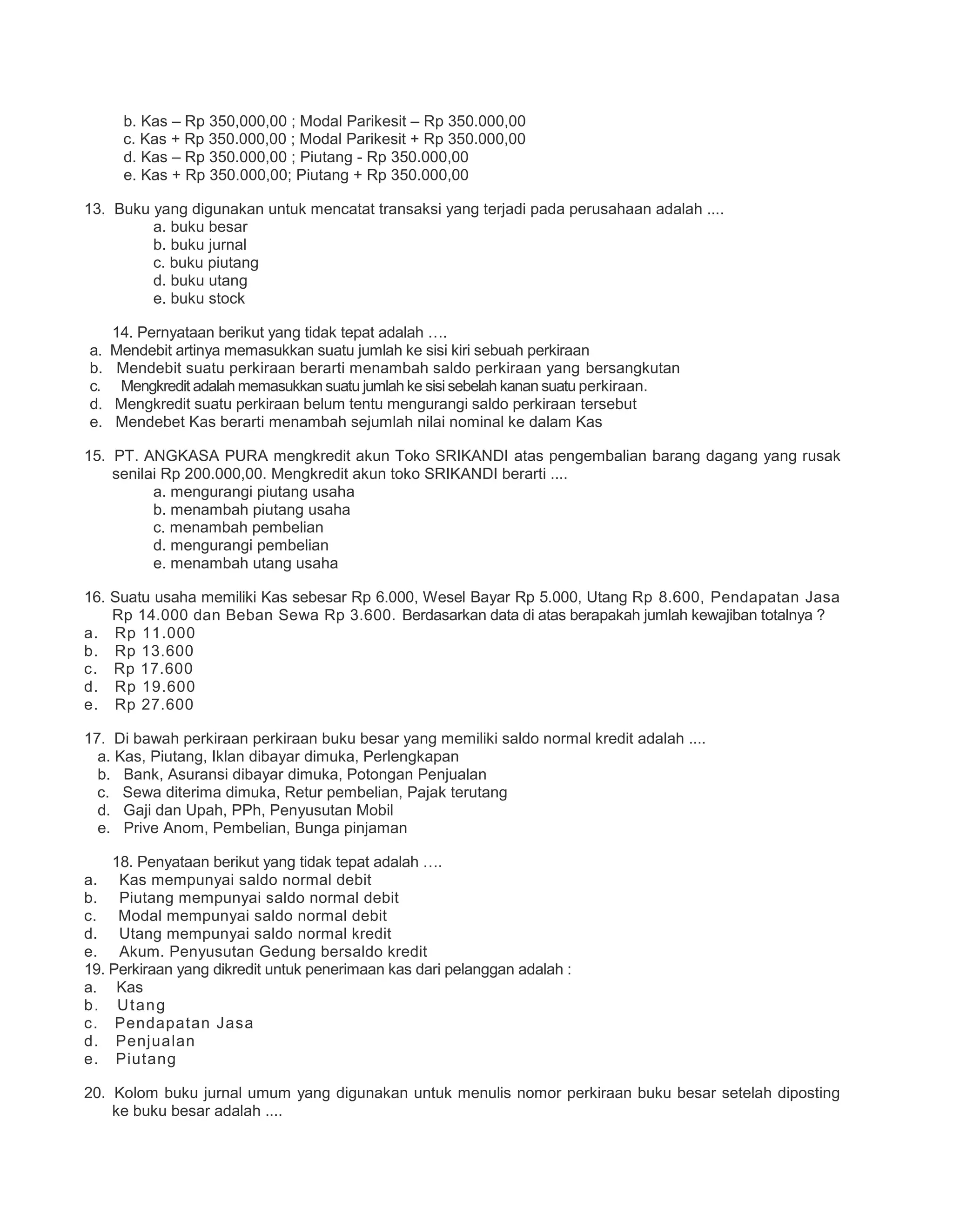 Soal try out akuntansi | DOCX