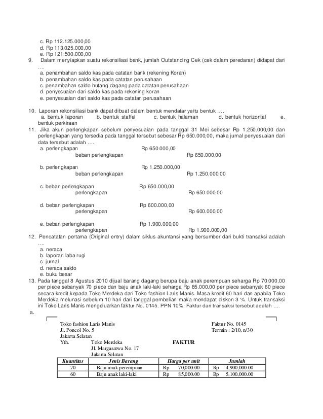 Soal Akuntansi Perusahaan Dagang Dan Penyelesaiannya Doc
