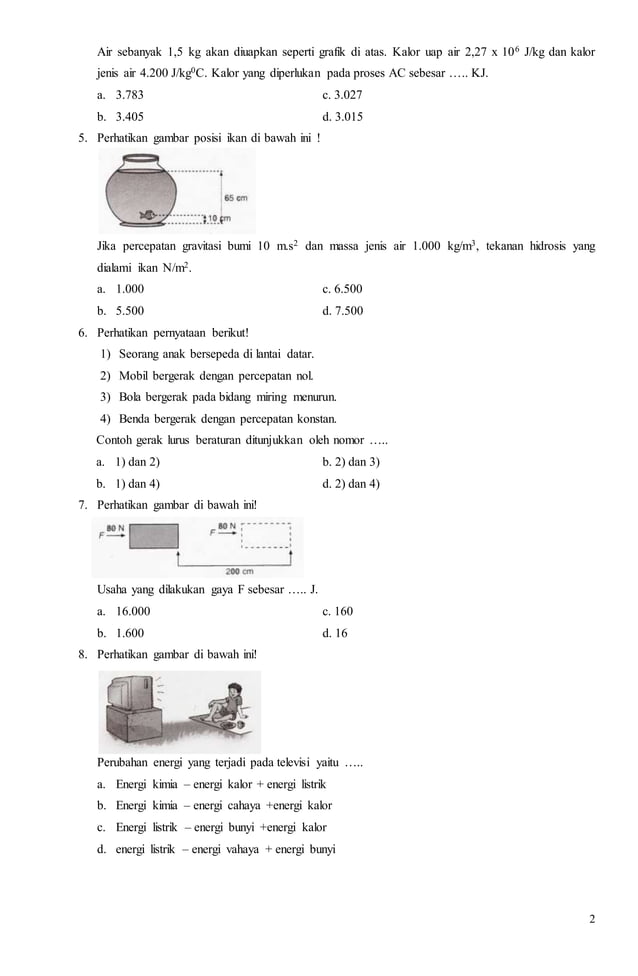 Soal try out IPA SMP/MTs dan Kunci Jawaban | DOCX