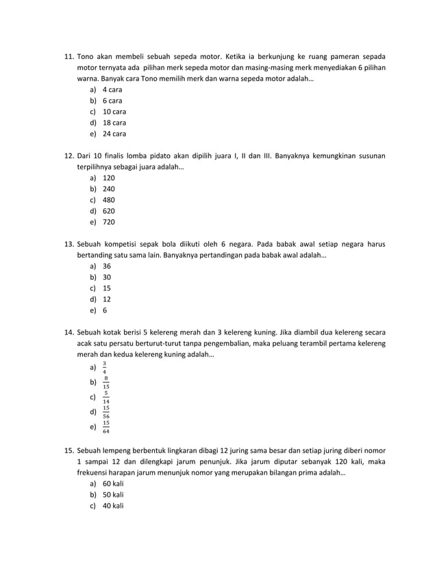 Soal tryout matematika sma ipa | PDF