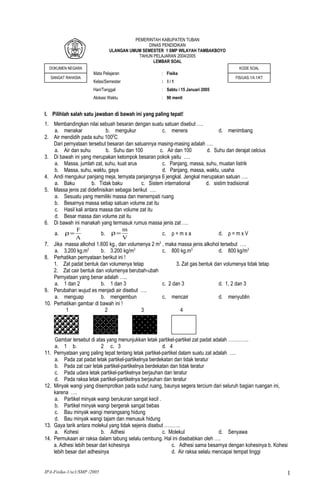 Soal uas 1 IPA SMP | PDF