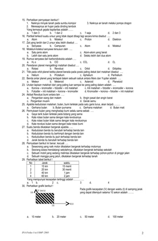 Soal uas 1 IPA SMP | PDF