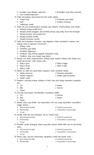 Soal uas1 kwu xi 17 18 | DOCX