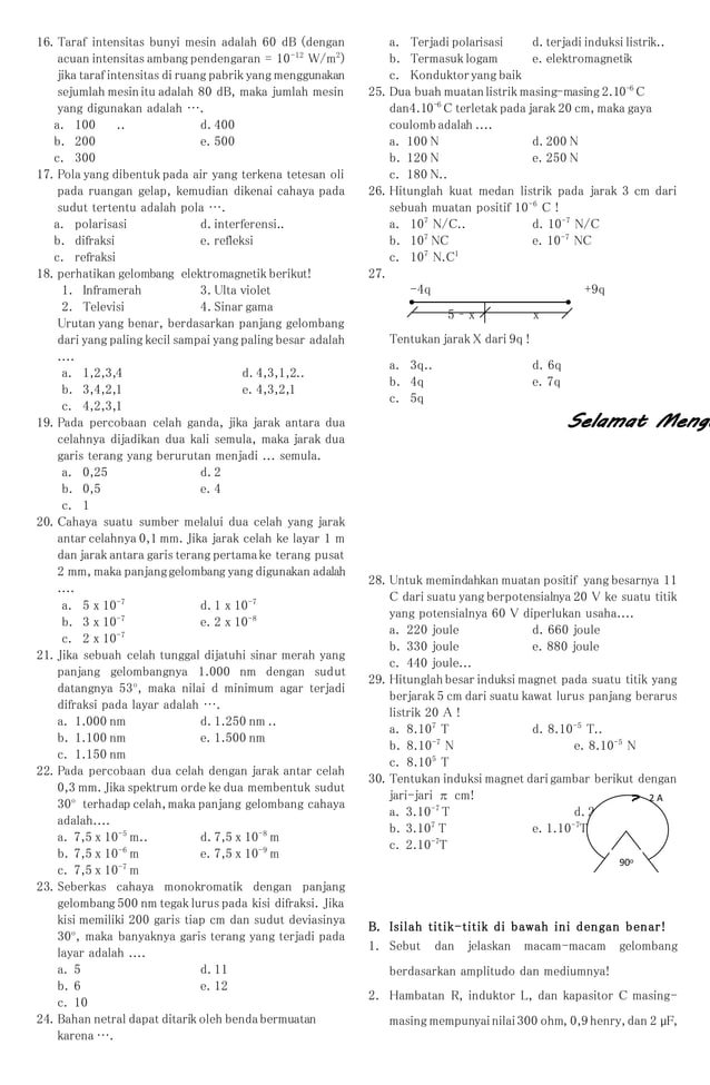 Soal UAS Fisika Kelas XII-IA | PDF