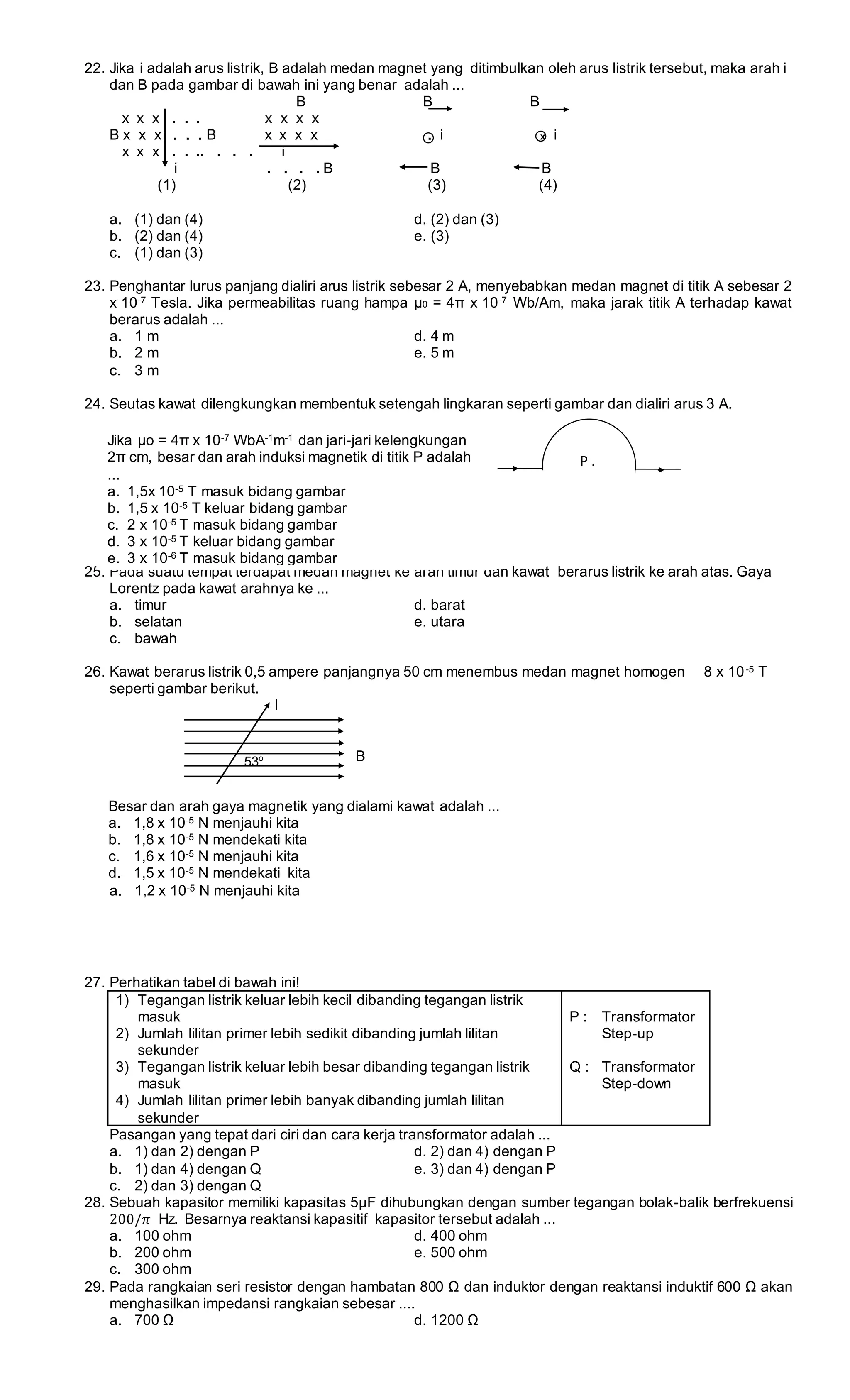 Soal uas fis kls xii sem 1 | DOCX