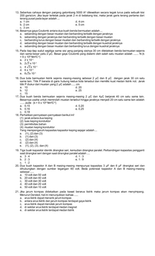 Soal uas fis kls xii sem 1 | DOCX