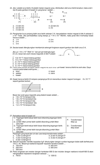 Soal uas fis kls xii sem 1 | DOCX