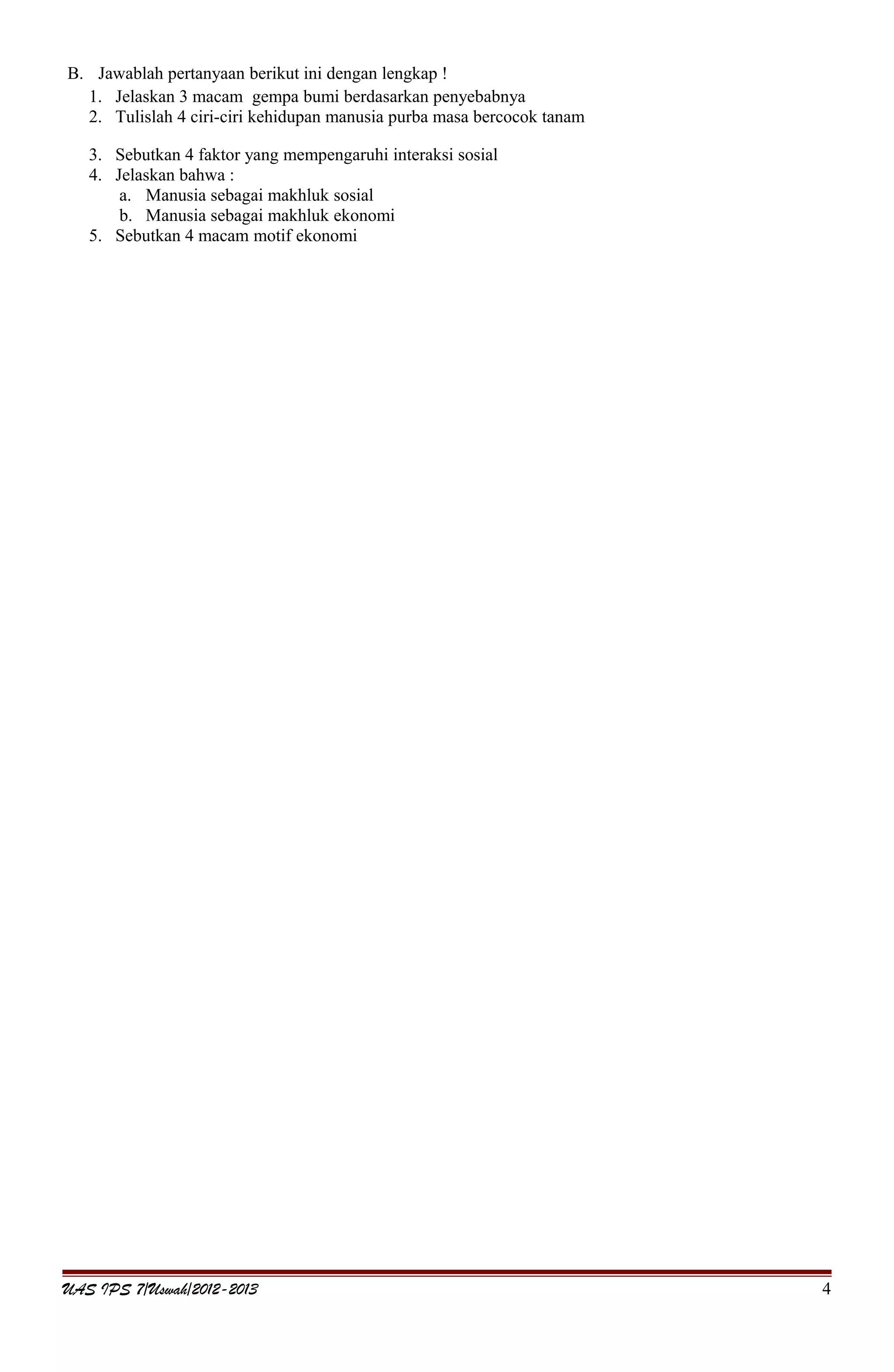 Soal uas gasal | DOC