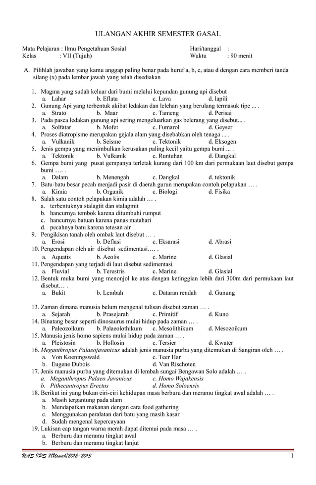 Soal uas gasal | PDF