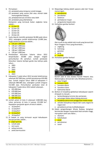 Soal uas geografi kelas xi iis genap 2014 2015 + kunci | PDF